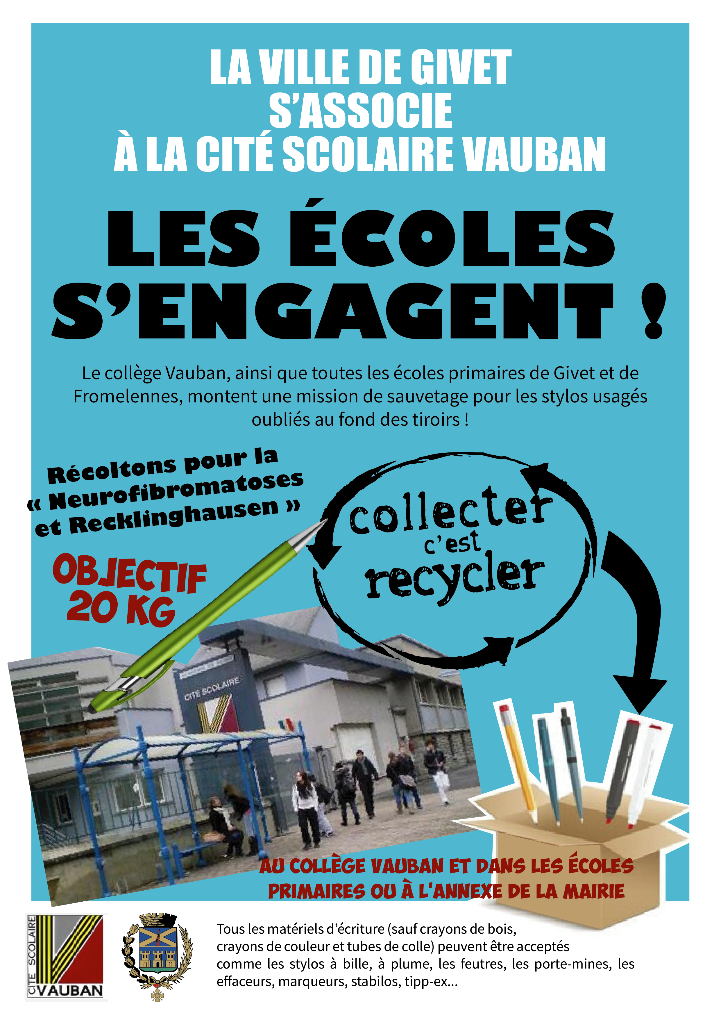 Récoltes de stylos usagés - Mairie de Givet